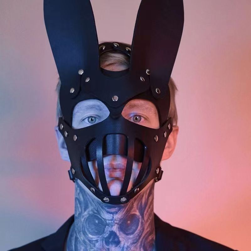 Black Leather Rabbit Ear Mask – Go Kink